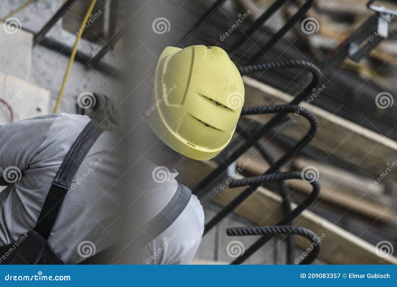 Construction Worker with Construction Helmet Stock Image - Image of ...