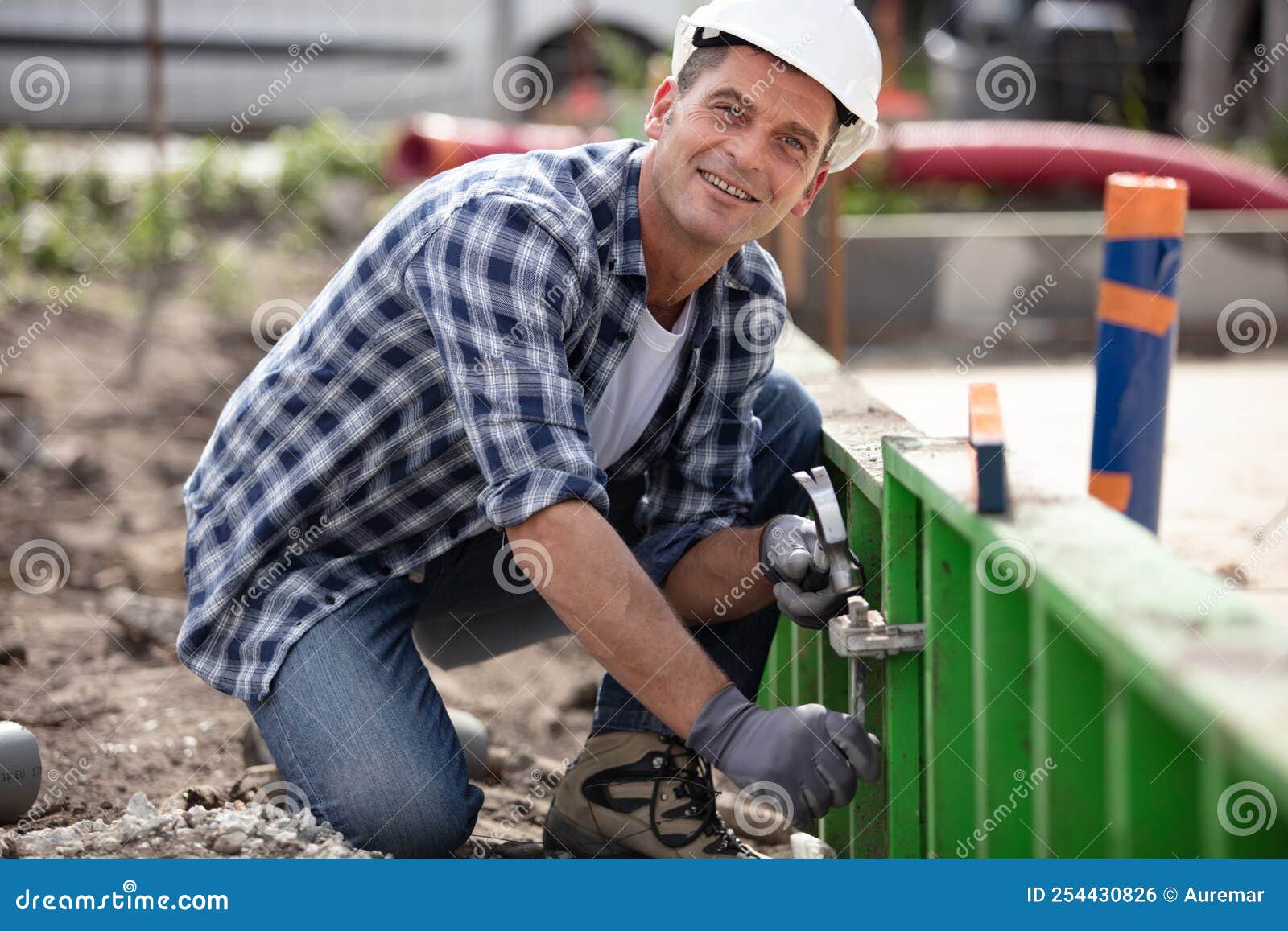 Construction Worker at Construction Site Stock Photo - Image of ...