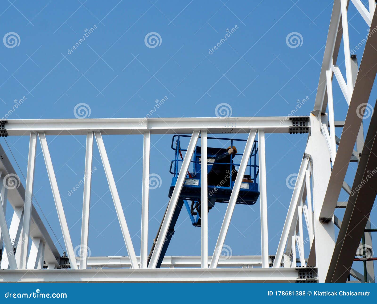 Man Working on the Working at Height on Construction Stock Photo ...