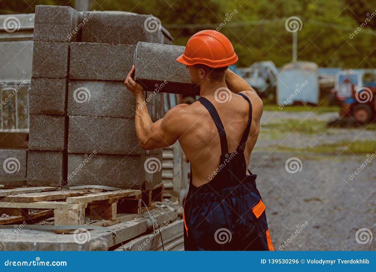 Construction Worker. Construction Worker Carry Bricks. Construction ...
