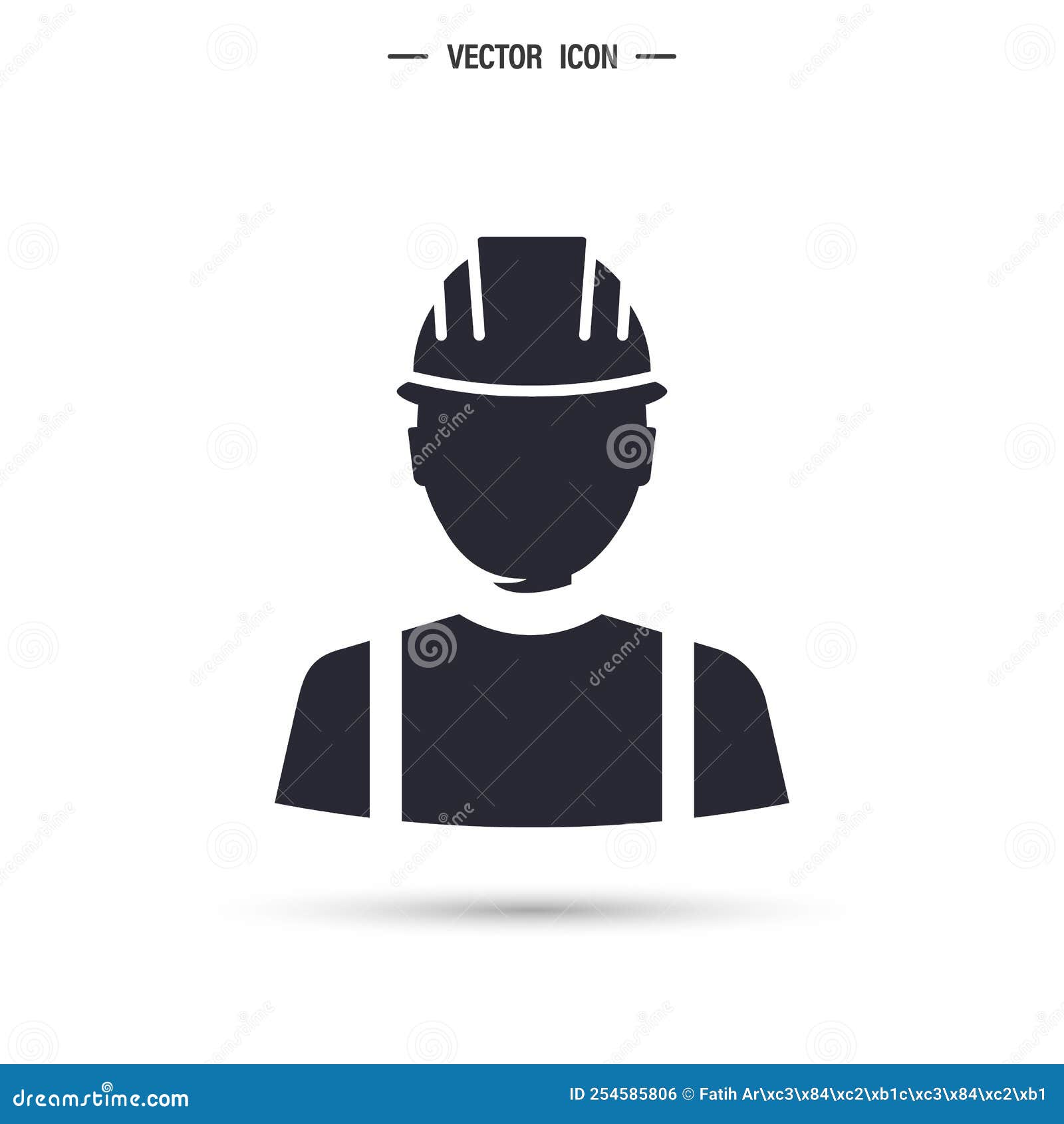 Helmeted Worker. Construction Worker, Contractor or Engineer. Isolated ...