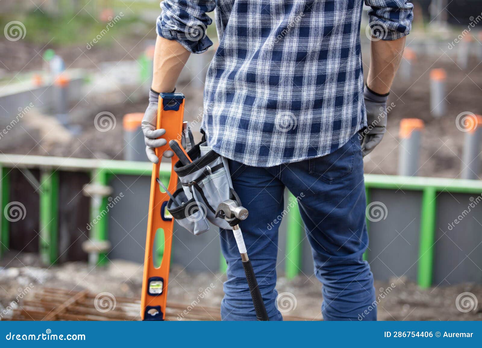 Construction Worker Control in Construction Stock Photo - Image of ...