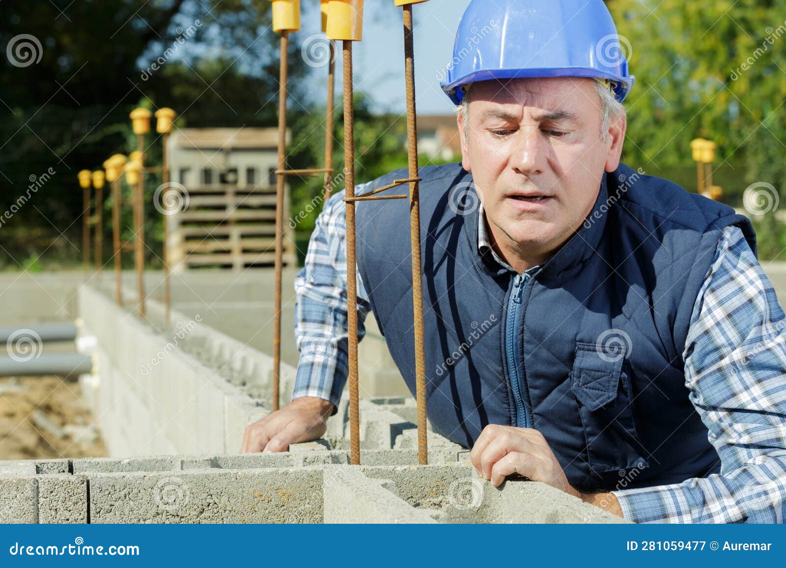 Construction Worker Dealing with Structure Works Stock Image - Image of ...