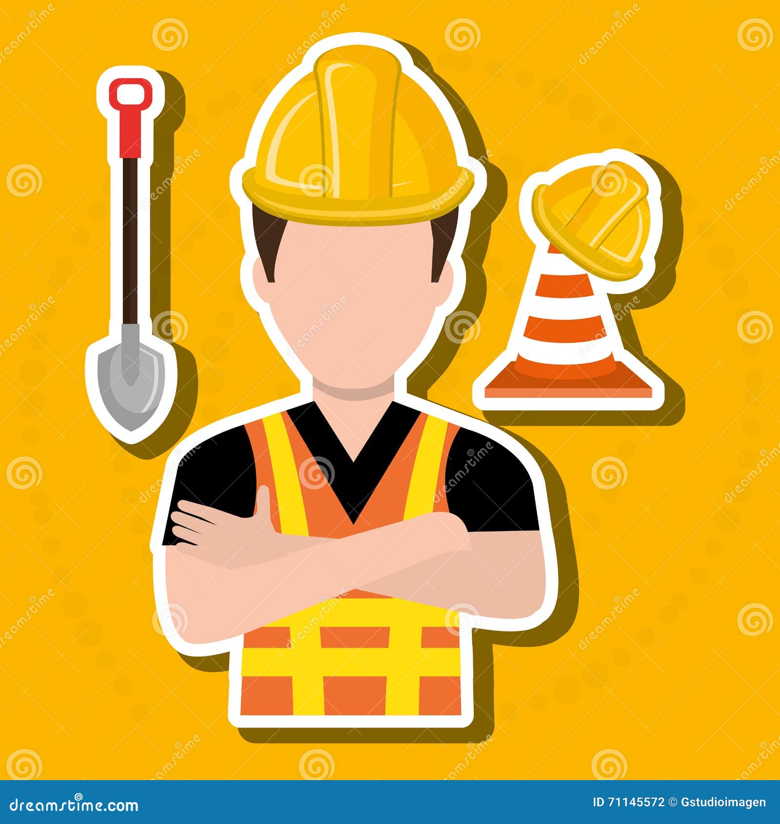 Construction worker design stock illustration. Illustration of builder ...