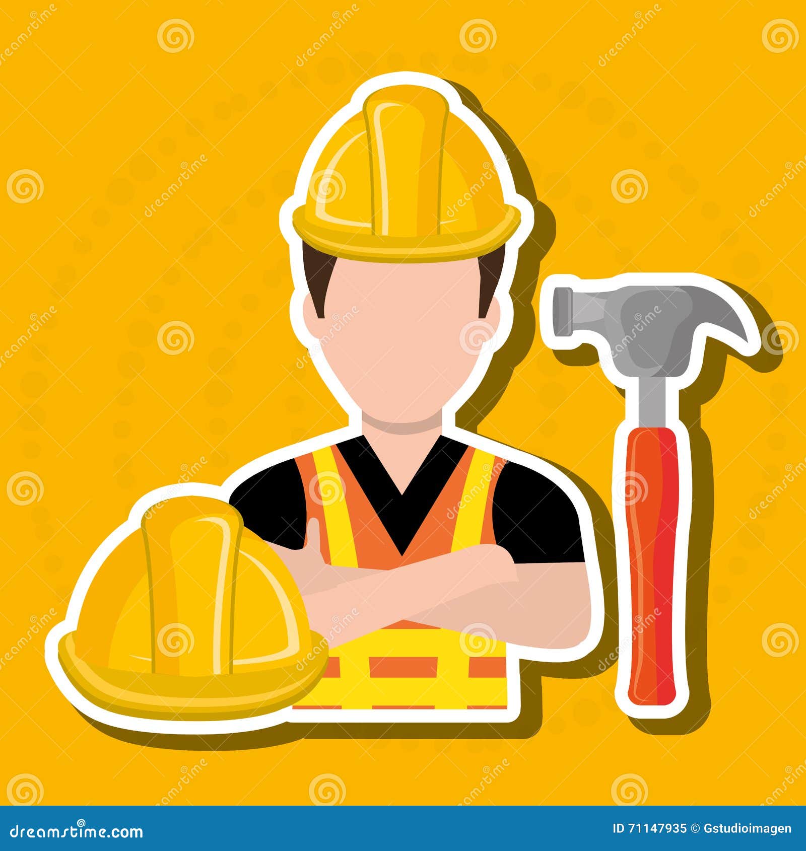 Construction worker design stock illustration. Illustration of hardhat ...