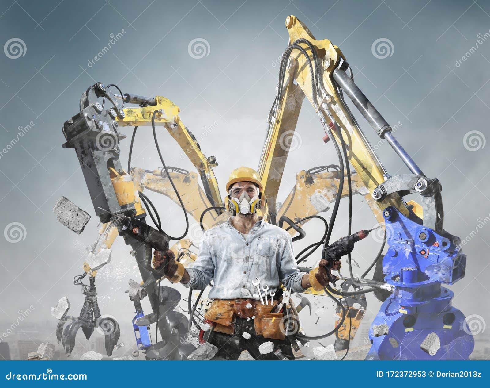 Construction Worker in Dirty Clothes Stock Image - Image of concept ...