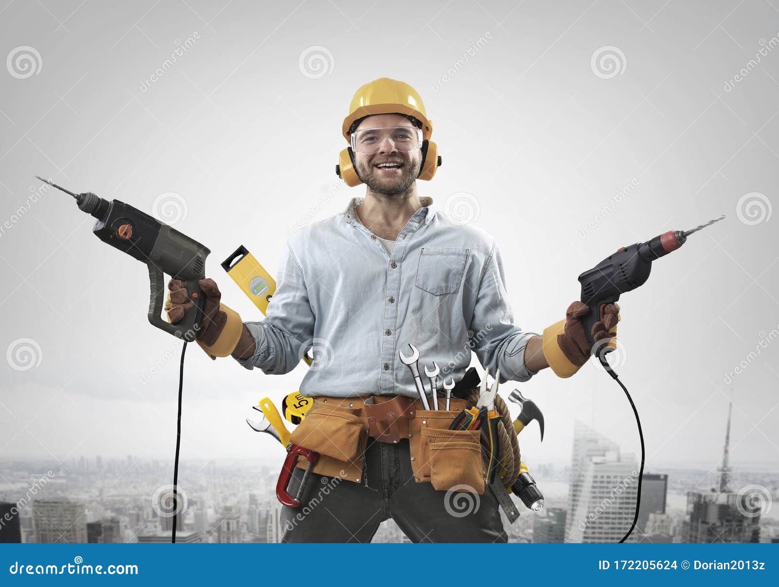 Construction Worker in Dirty Clothes Stock Photo - Image of carpenter ...