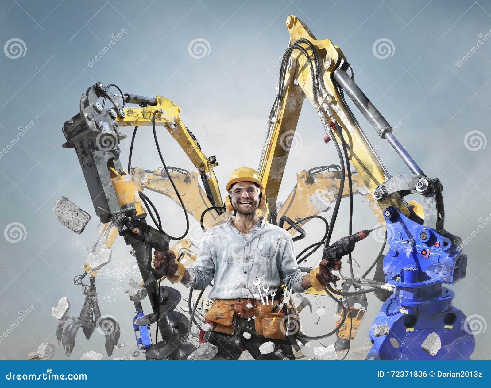 Construction Worker in Dirty Clothes Stock Photo - Image of people ...