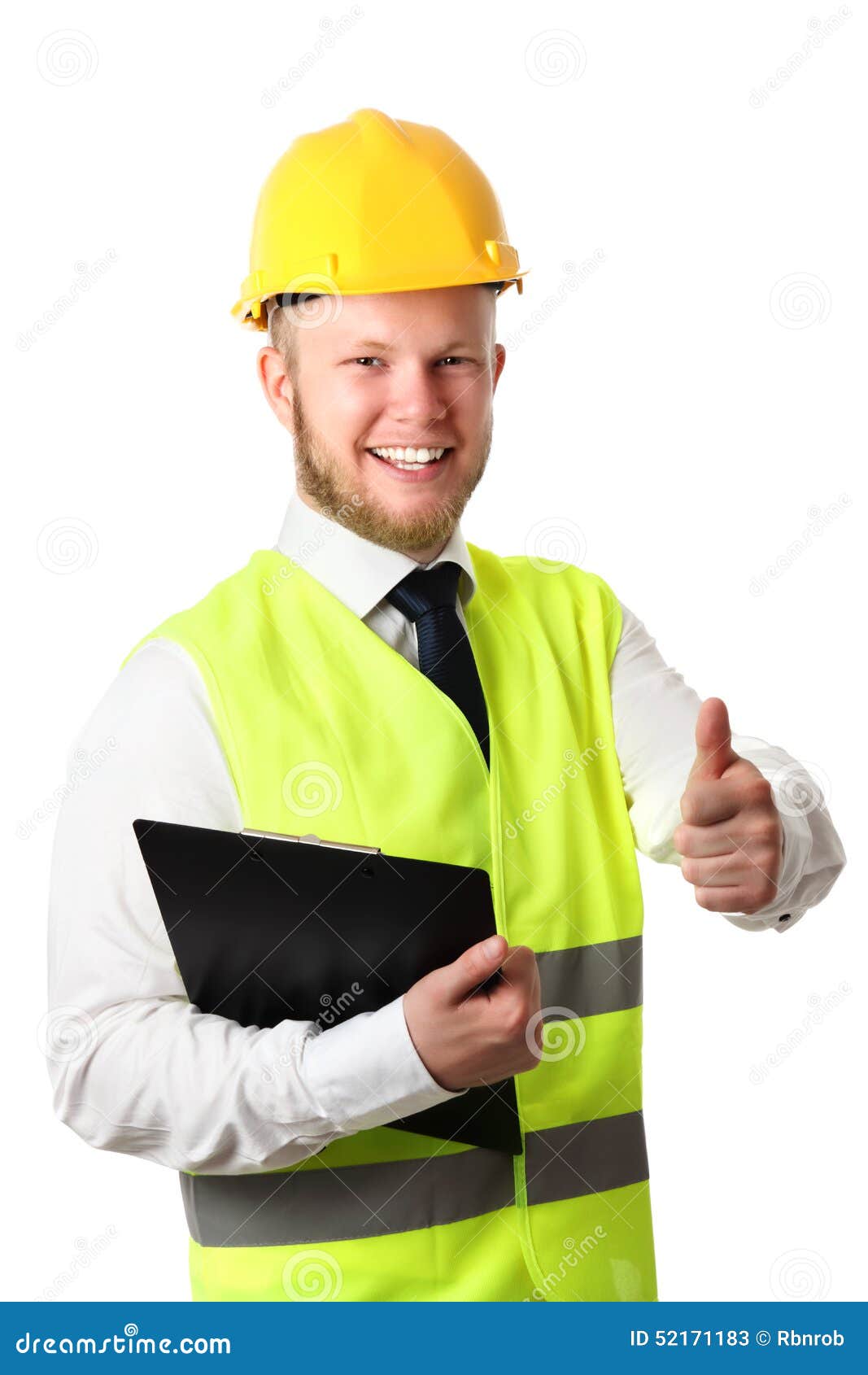 Construction Worker with Document Stock Image - Image of contractor ...