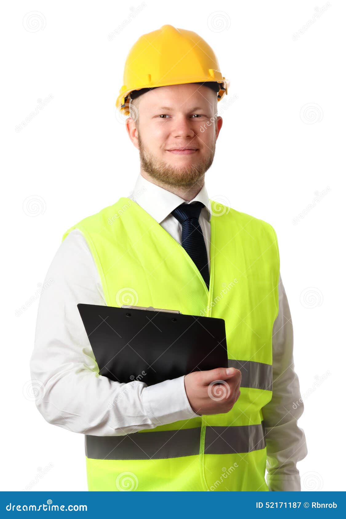 Construction Worker with Document Stock Image - Image of foreman ...