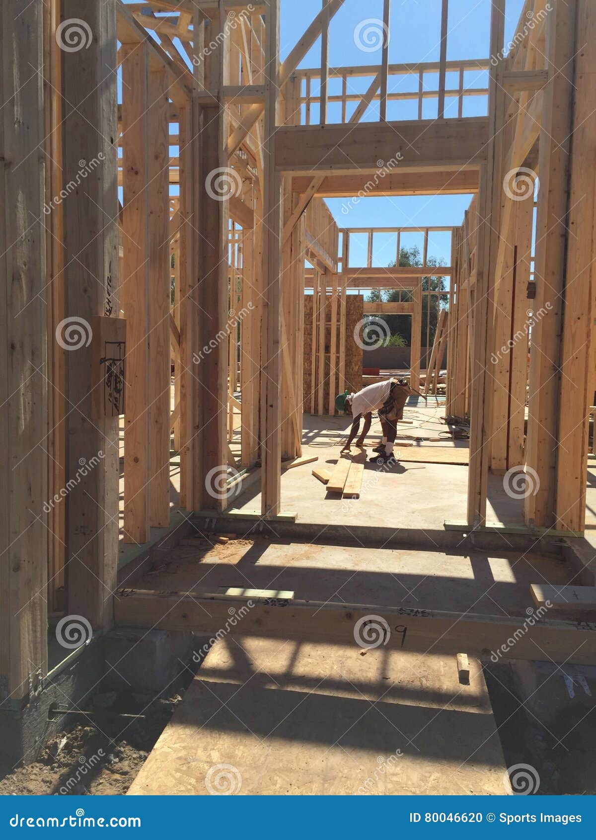 Construction Worker Doing the Framing for the House. Editorial Image ...