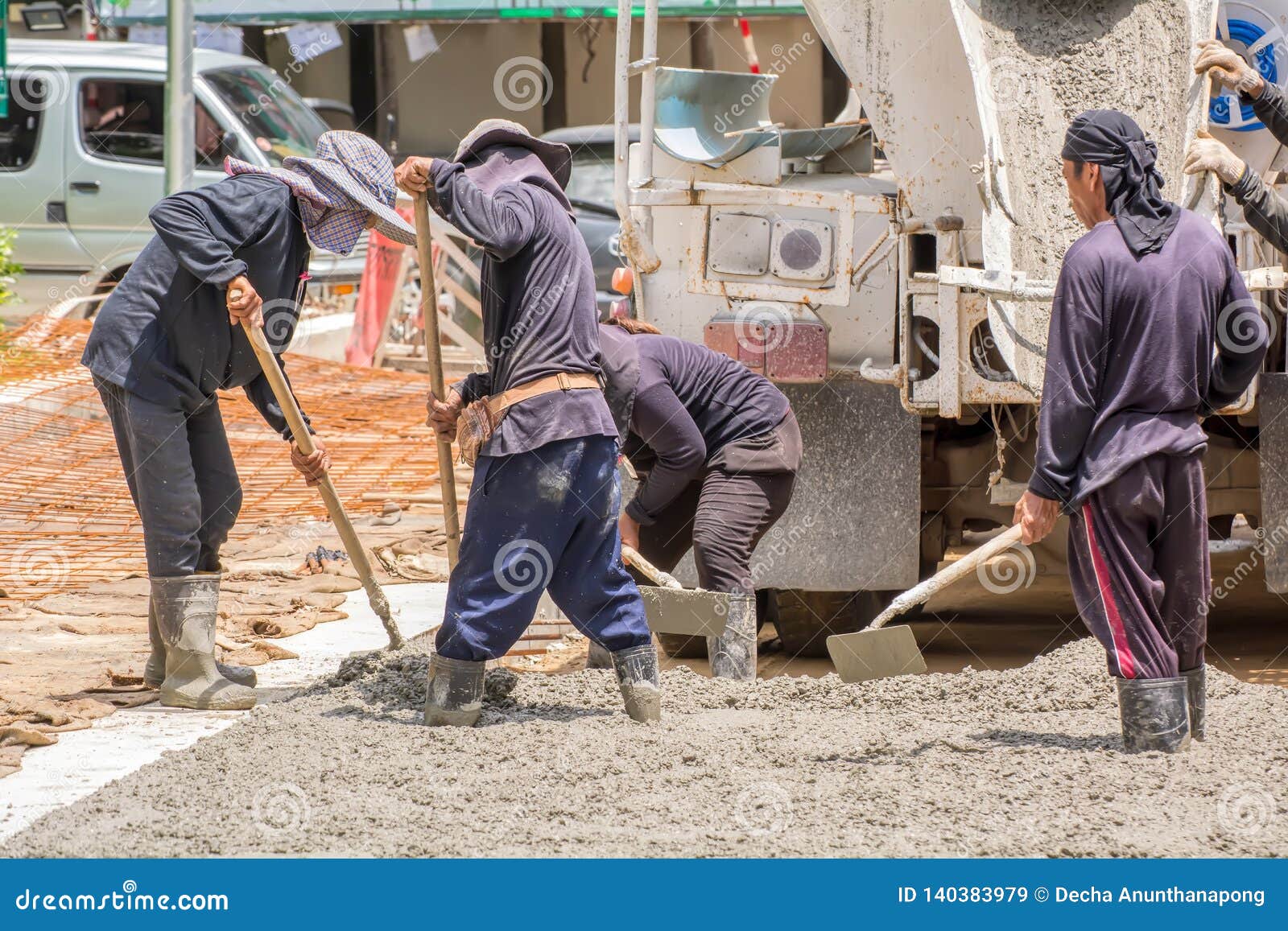 Construction Worker is Doing the Road Editorial Stock Image - Image of ...