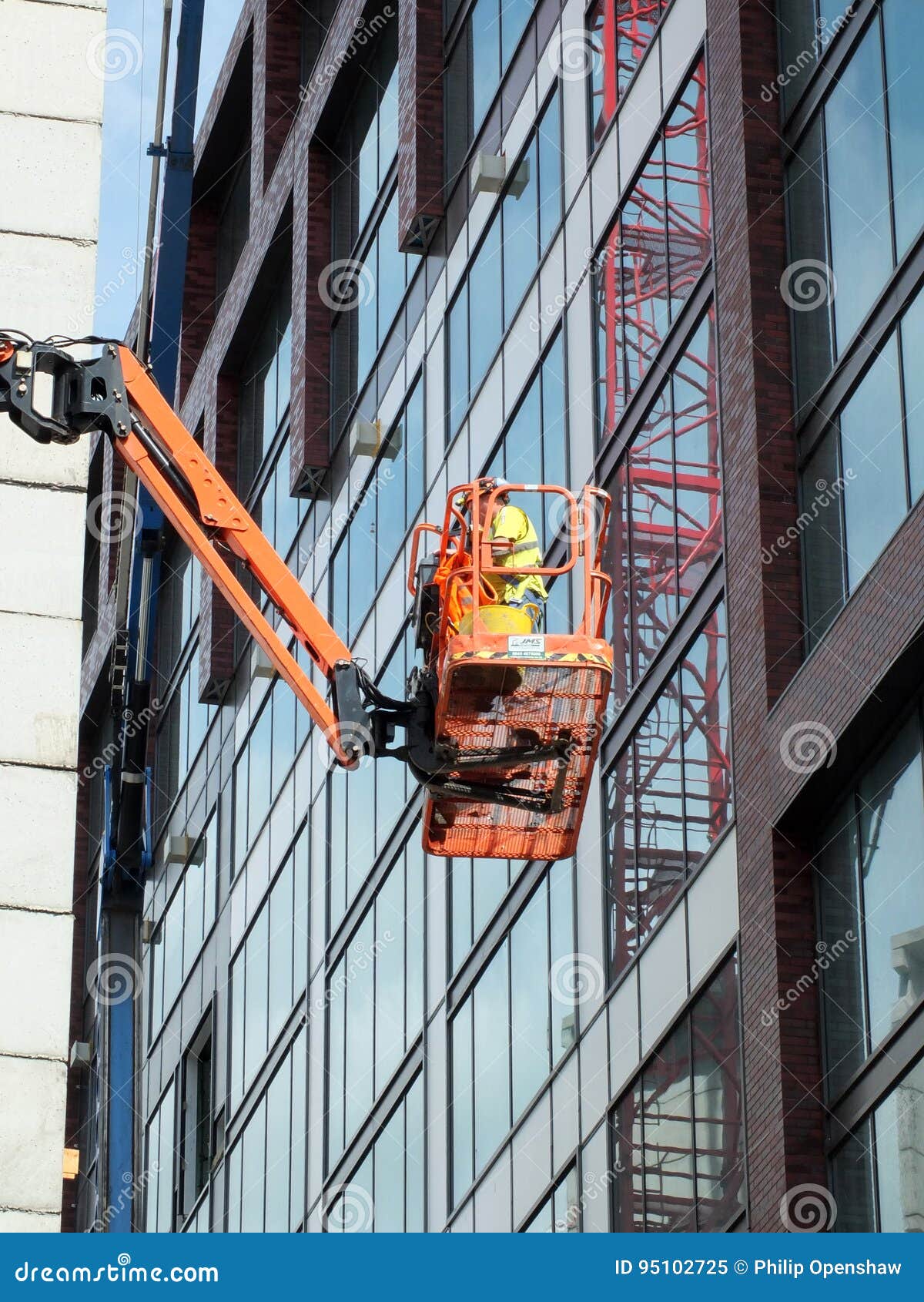 Construction Worker on an Elevated Platform Editorial Image - Image of ...