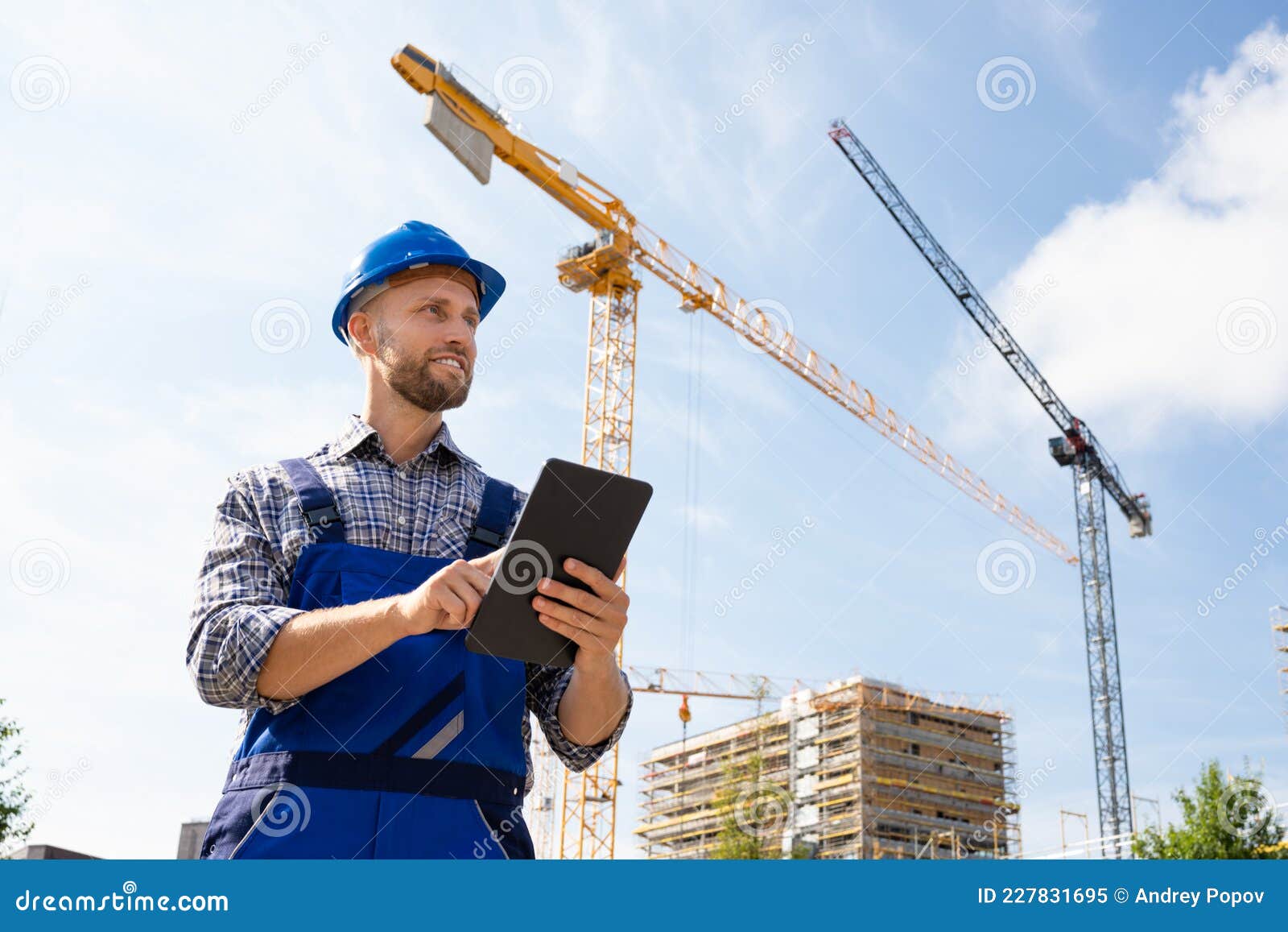 Construction Worker or Engineer Stock Image - Image of clipboard ...