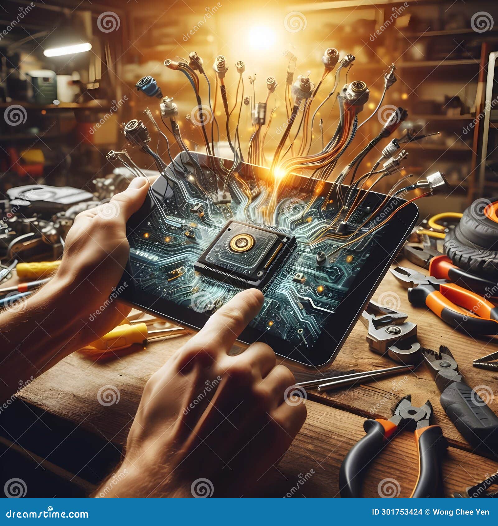 DIY Electronics Cables Connections Workshop Garage Smart Industry ...