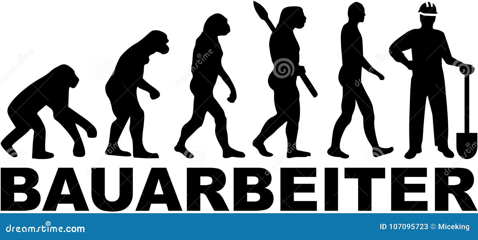 Construction Worker Evolution. German Job Title Stock Vector ...