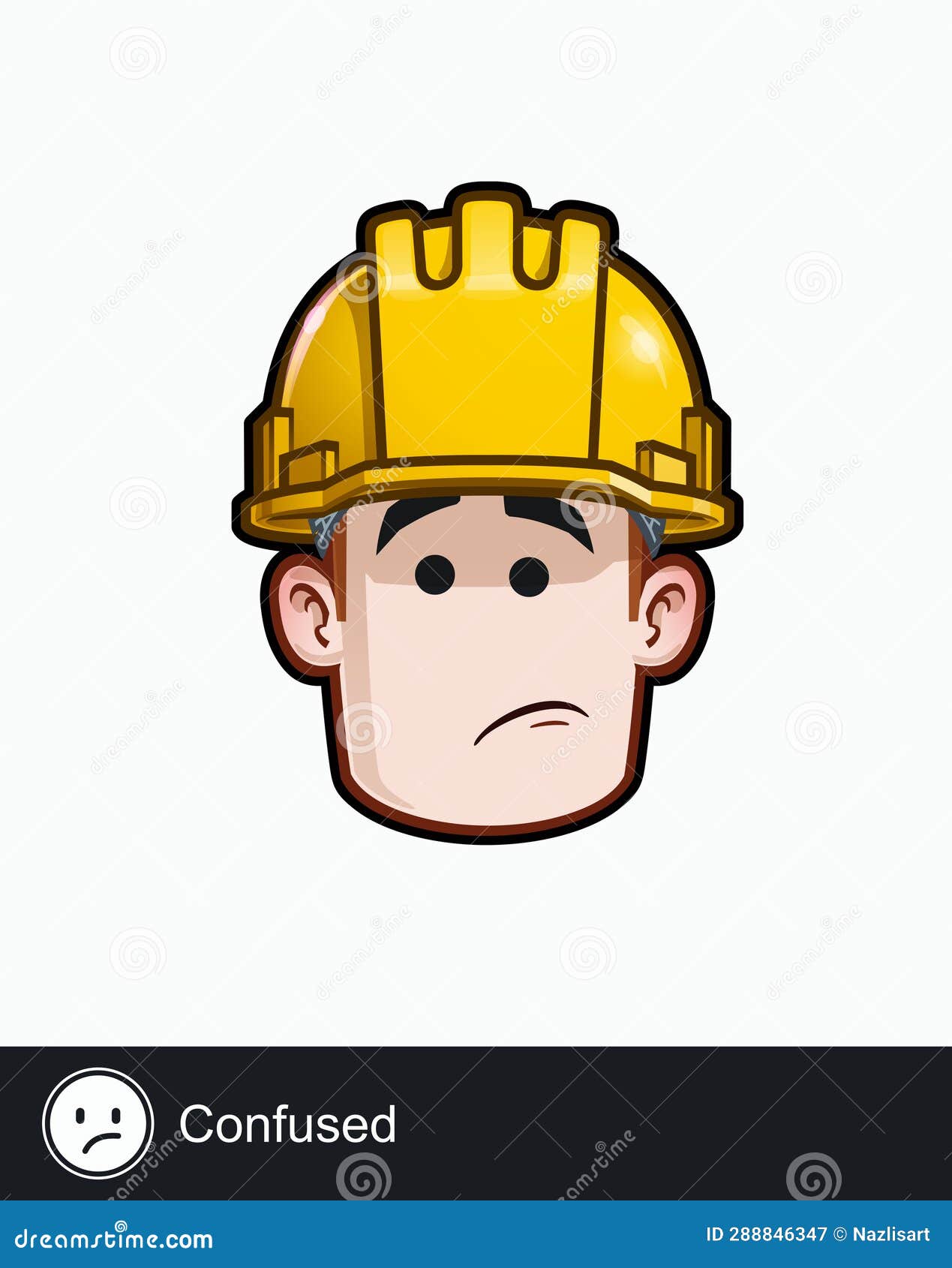 Construction Worker - Expressions - Concerned - Confused Stock Vector ...