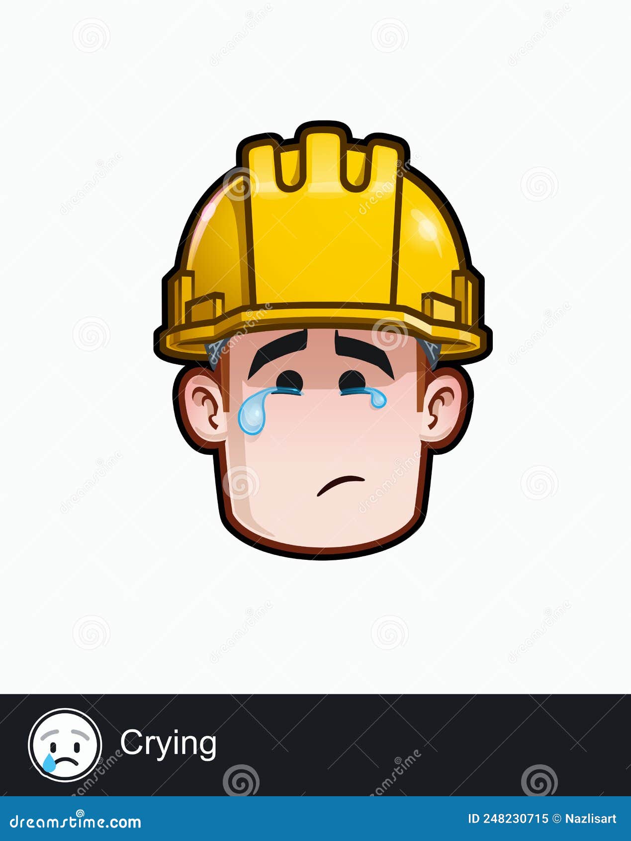 Construction Worker - Expressions - Concerned - Crying Stock Vector ...