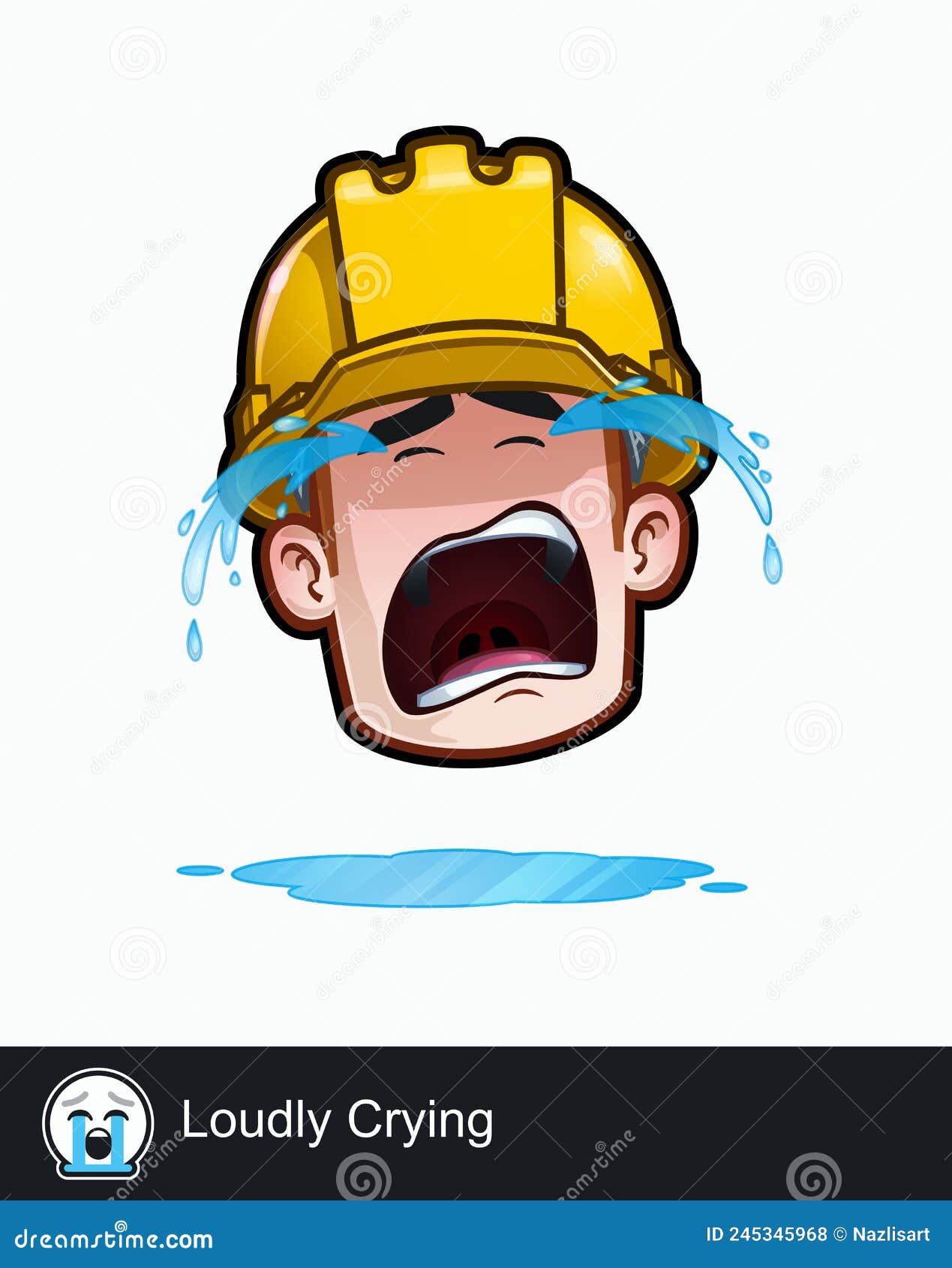 Construction Worker - Expressions - Concerned - Loudly Crying Stock ...