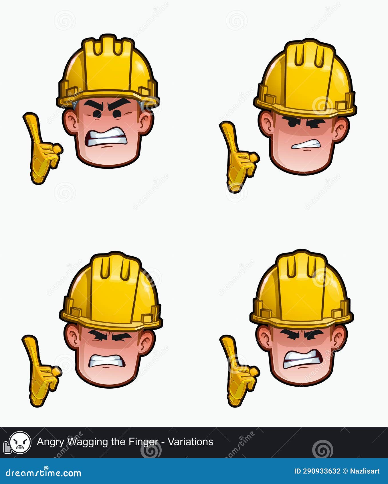 Construction Worker - Expressions - Negative - Angry Wagging the Finger ...