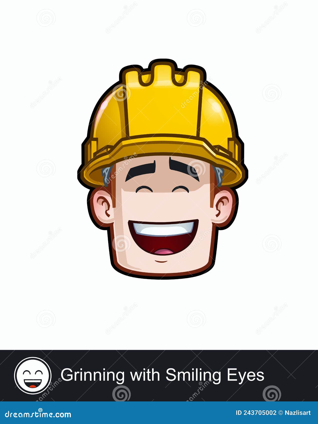 Construction Worker - Expressions - Positive N Smiling - Grinning with ...
