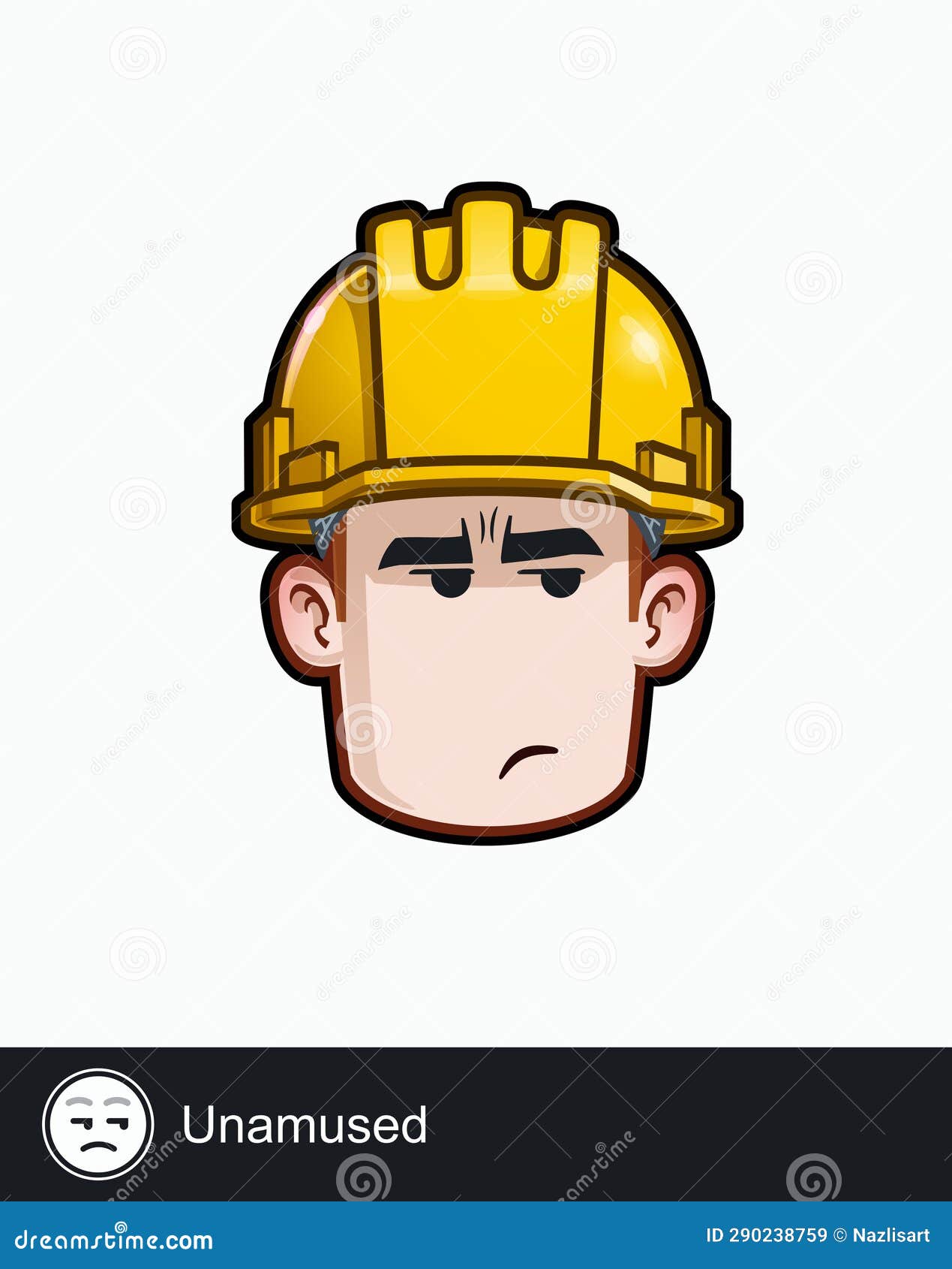 Construction Worker - Expressions - Unamused Stock Vector ...