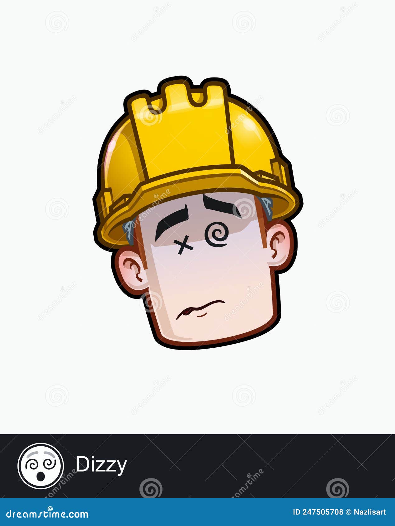 Construction Worker - Expressions - Unwell - Dizzy Stock Vector ...