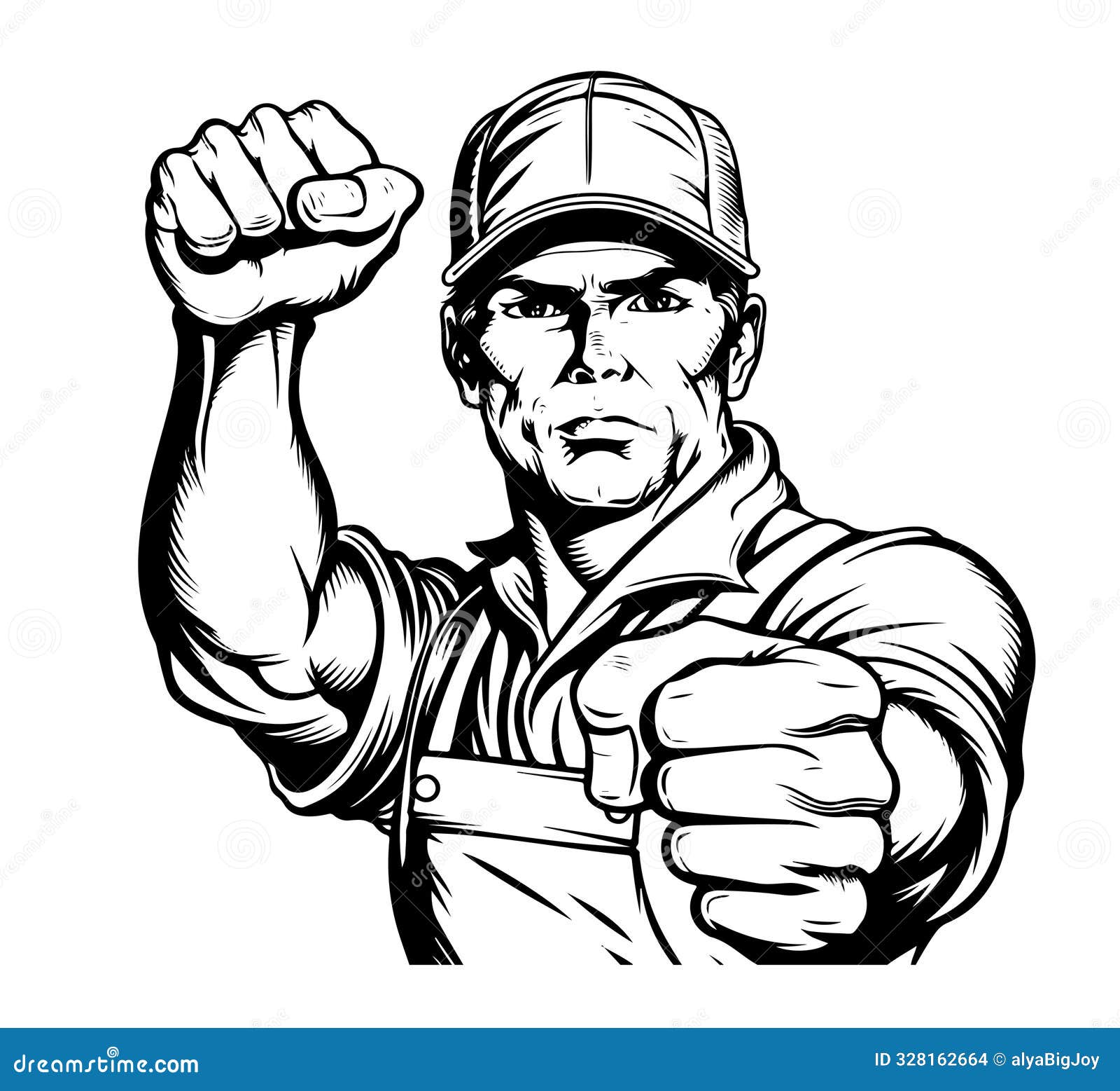 A Construction Worker Face Sketch Vector Stock Illustration ...