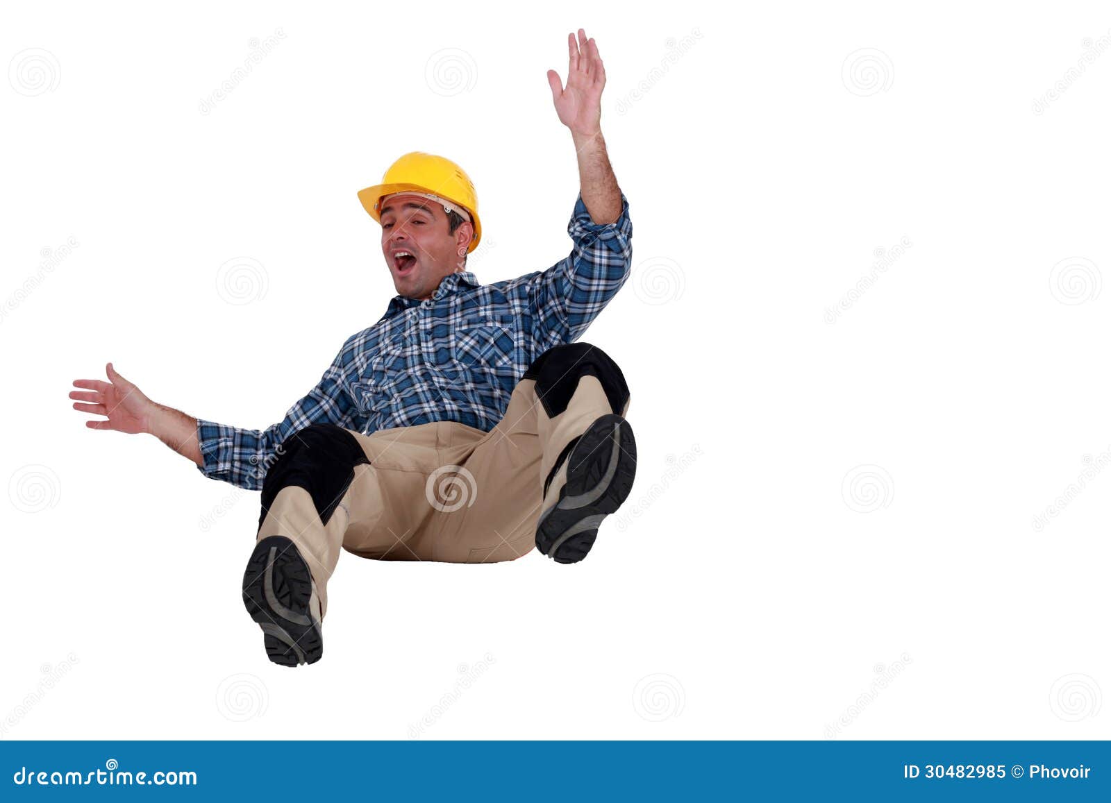 Construction Worker Falling Stock Image - Image of precariousness ...
