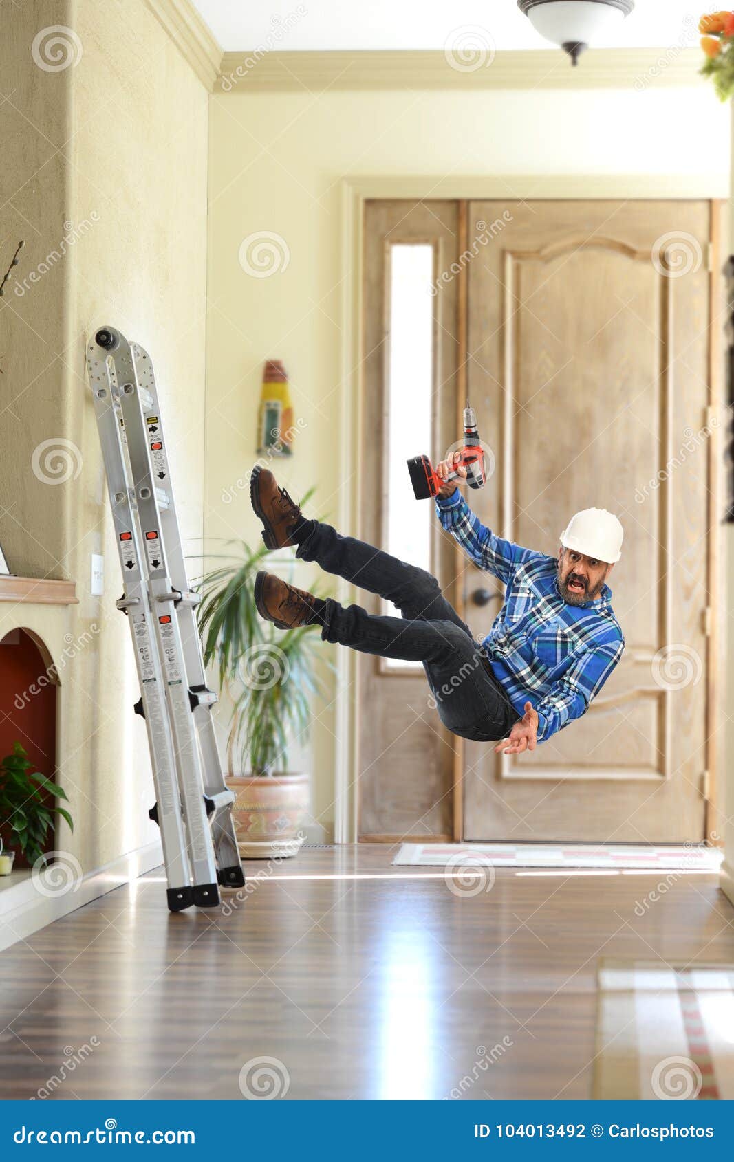 Man Falling From Ladder