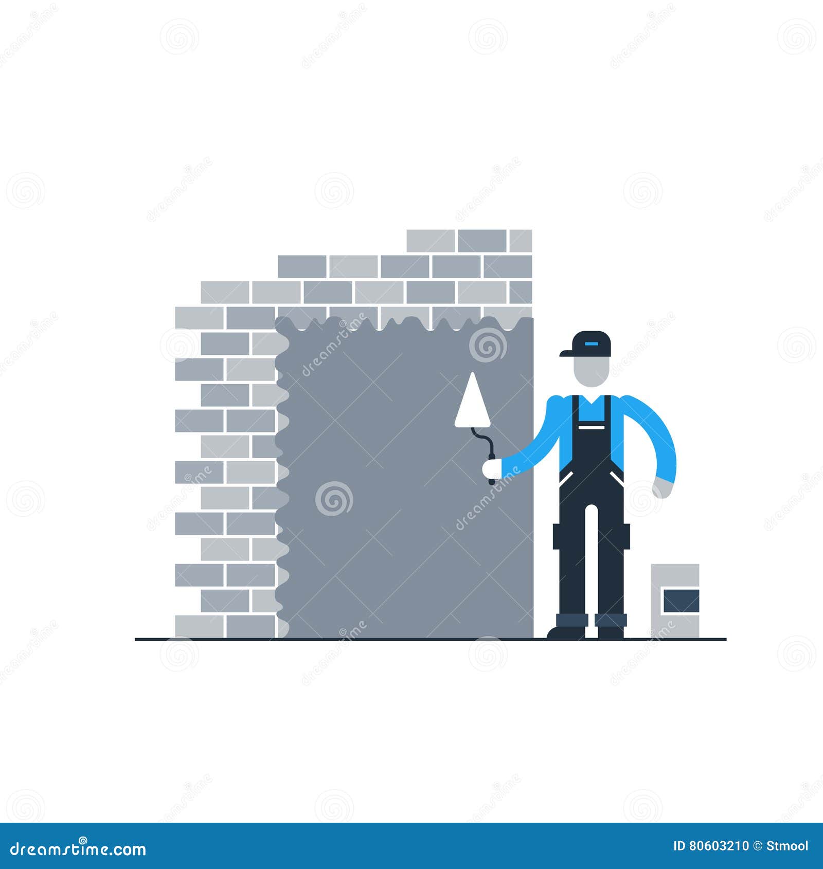 Stucco Worker Repair And Plastering Logo Vector Stock Photo ...