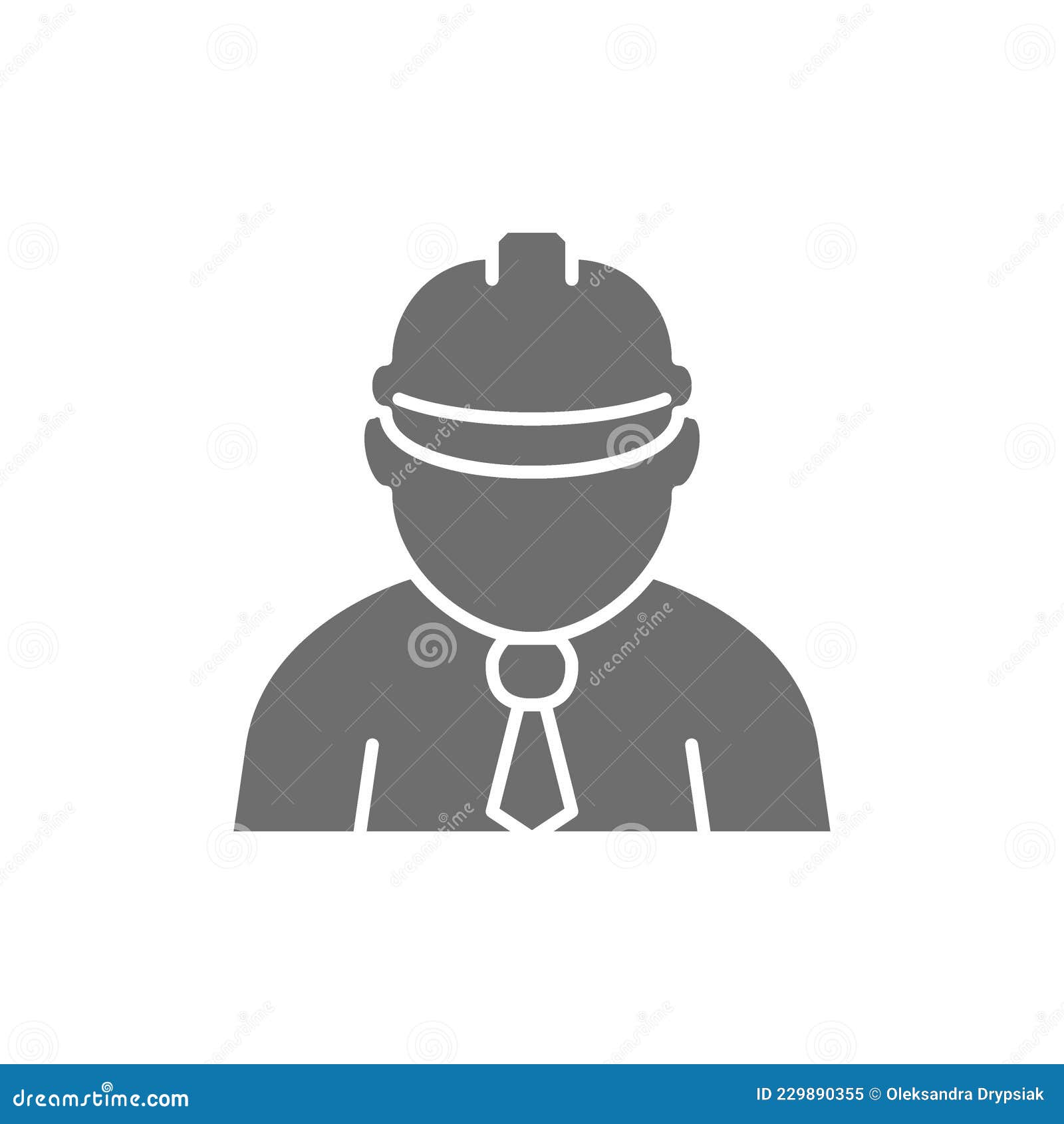 Construction Worker, Foreman, Engineer, Architect Grey Icon. Stock ...