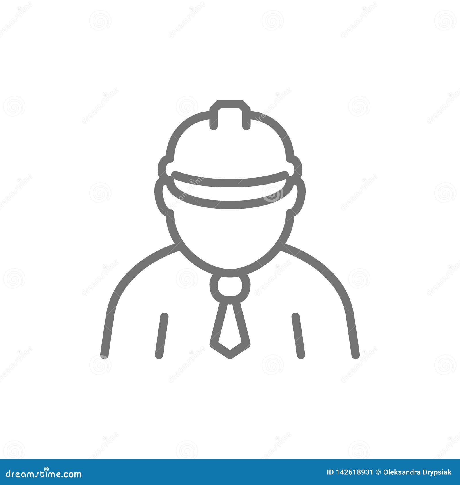 Construction Worker, Foreman, Engineer, Architect Line Icon. Stock ...