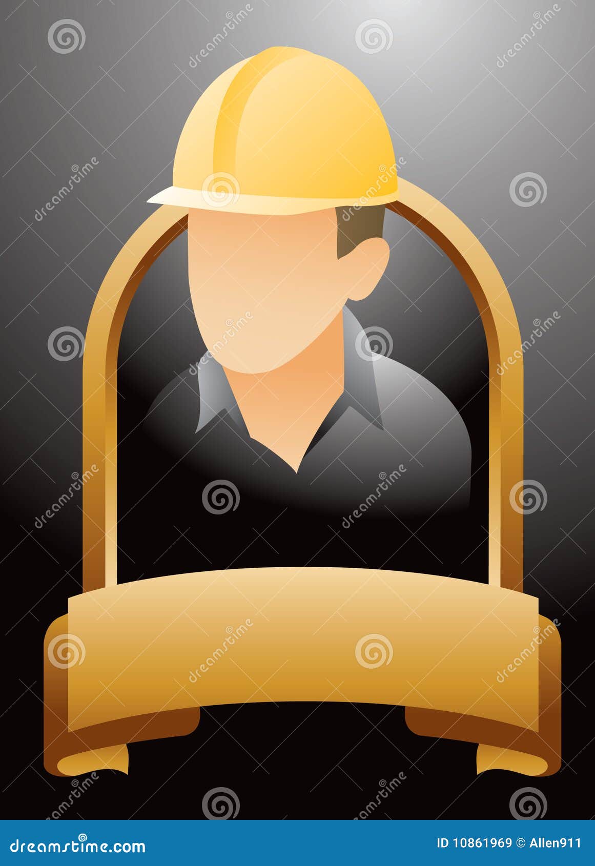 Construction Worker Gold Display Stock Vector - Illustration of ...