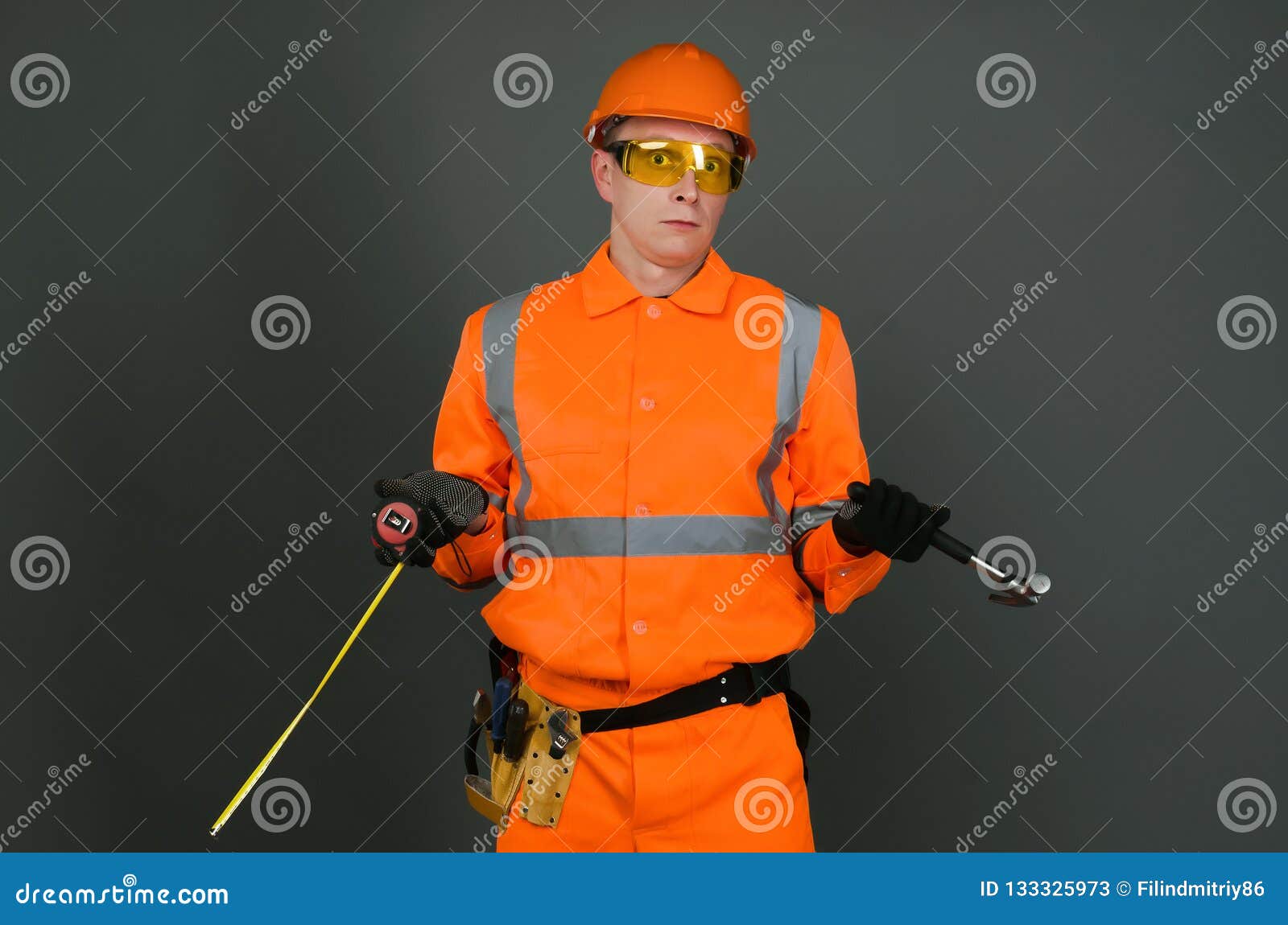 Construction worker. stock image. Image of shugging - 133325973