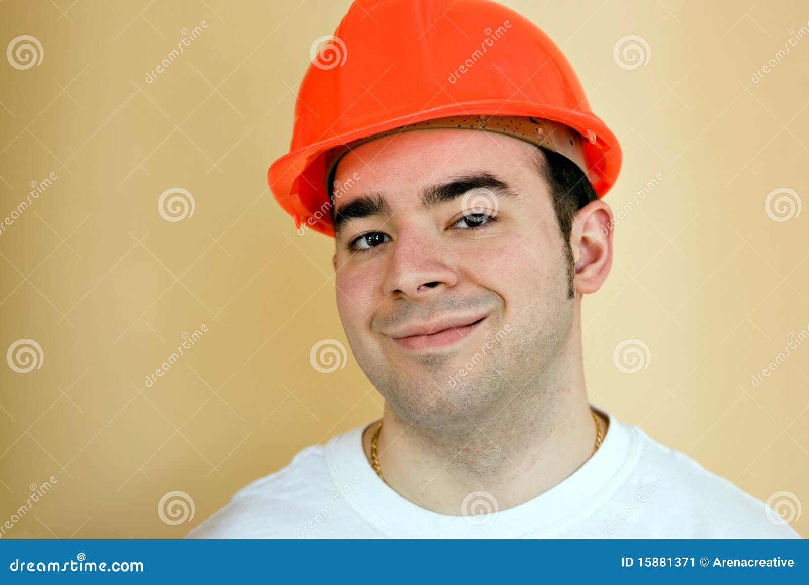 Construction Worker Guy stock image. Image of happy, handsome - 15881371