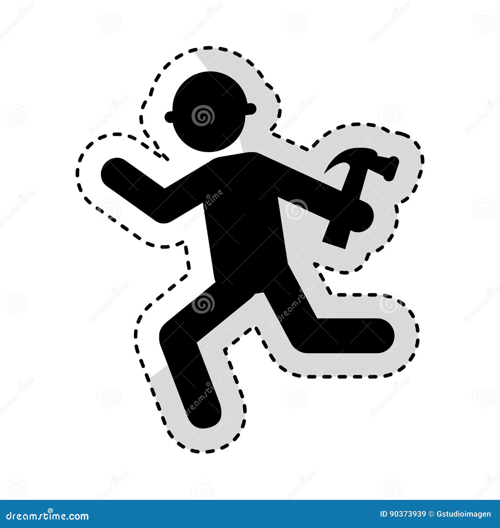 Construction Worker with Hammer Avatar Stock Vector - Illustration of ...