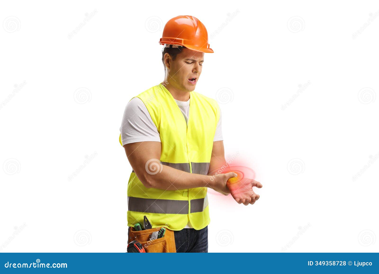 Construction Worker with Hand Injury Stock Photo - Image of people ...