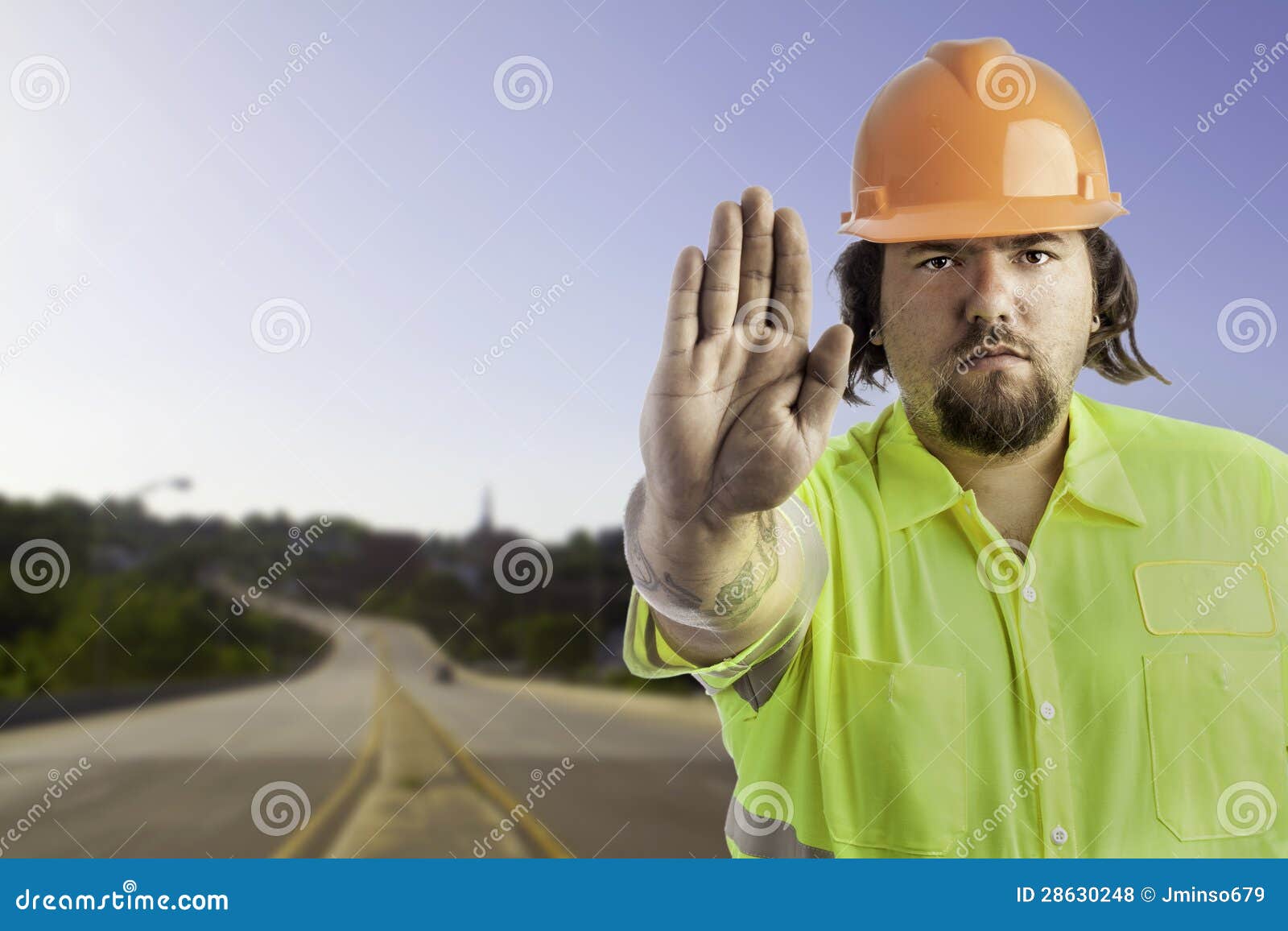 Construction Worker with Hand Out Stock Photo - Image of confidence ...