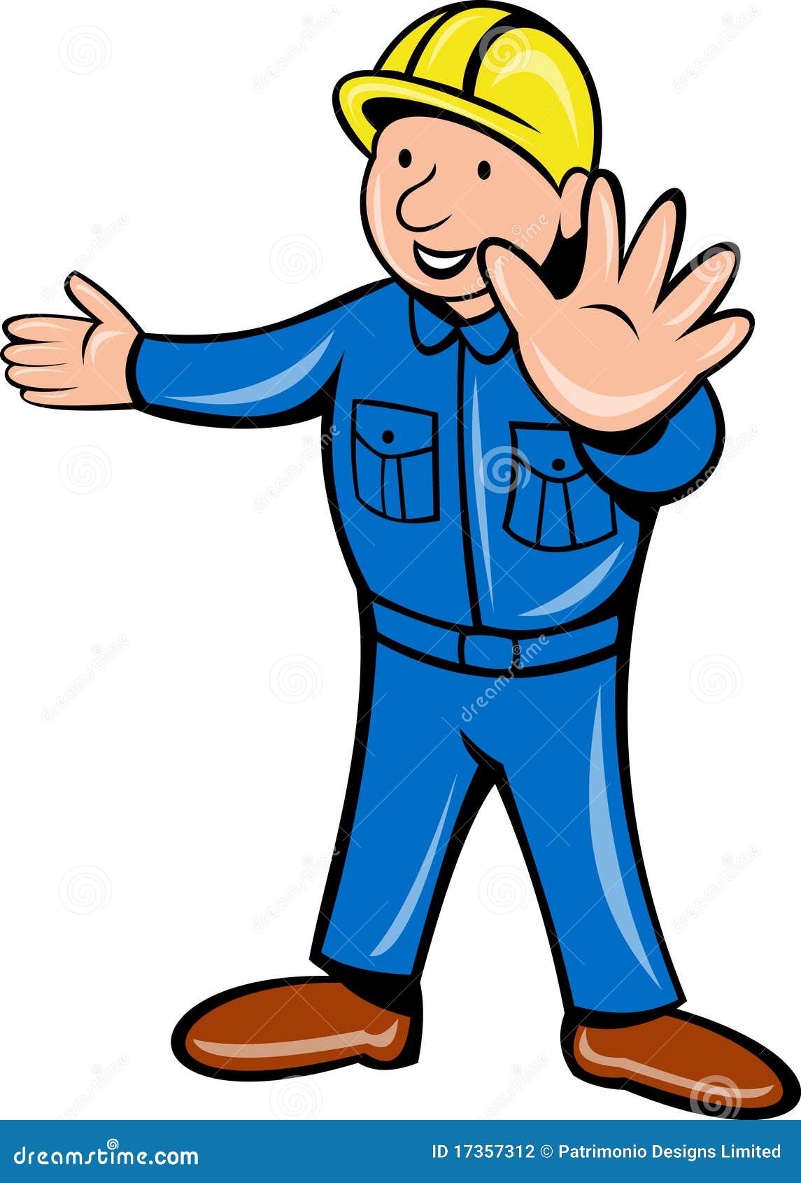 Construction Worker Hand Stop Stock Illustration - Illustration of ...