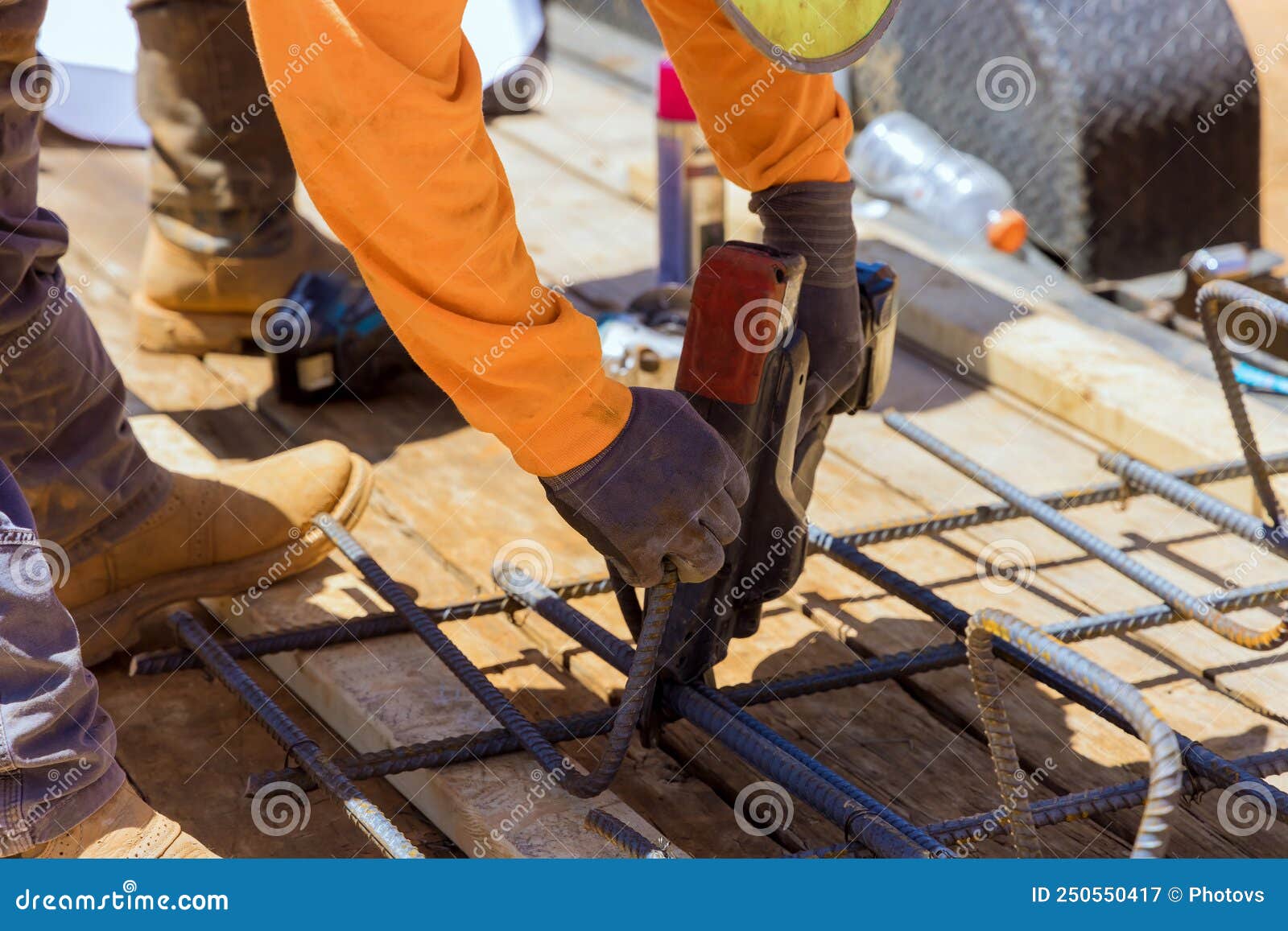 Reinforcement Tying For The Base Plate The Process Of Preparing Stock ...