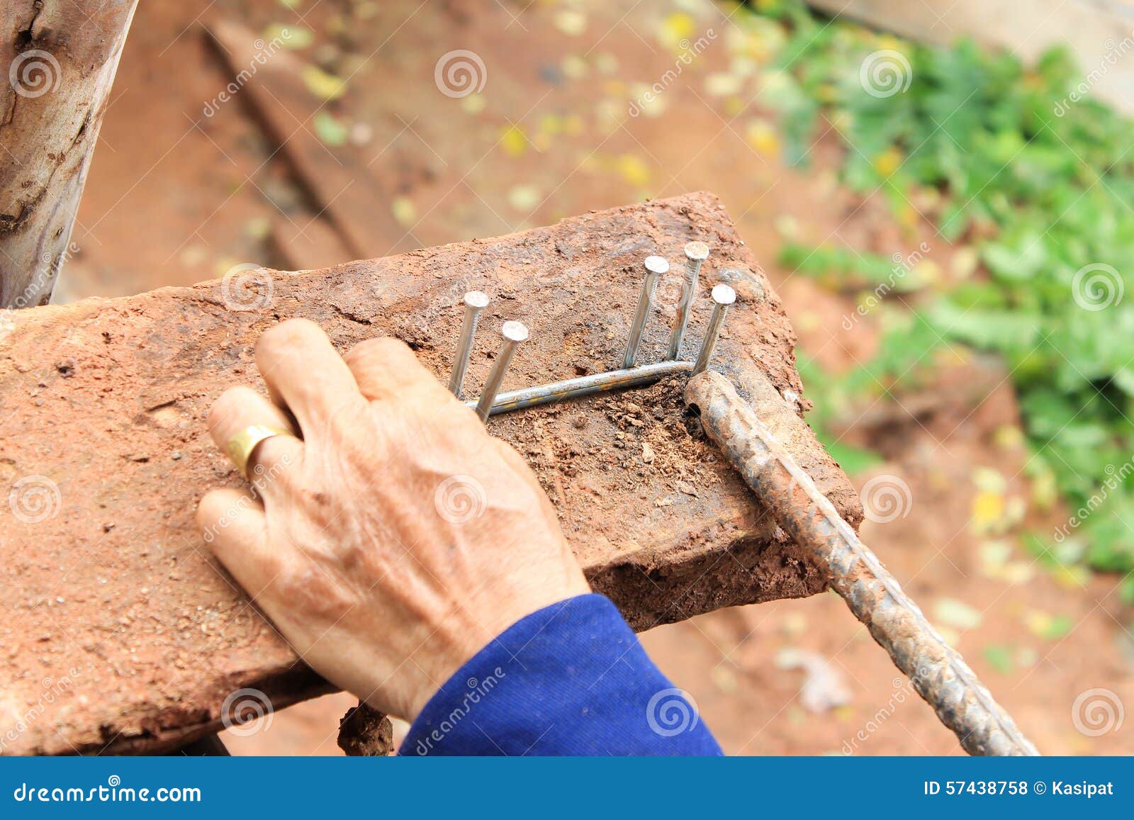Construction Worker Hands Working Stock Photo - Image of build, bundle ...