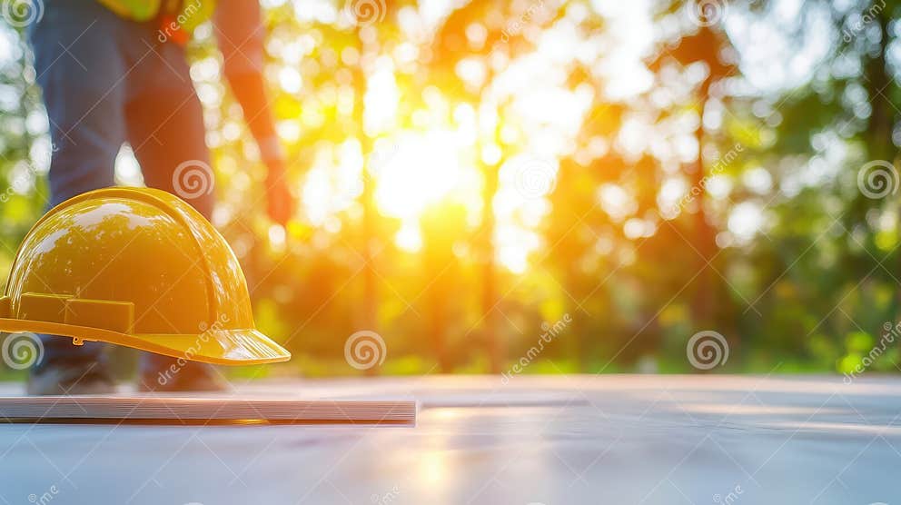 Construction Worker in Hard Hat, Building Solid Foundation for the ...