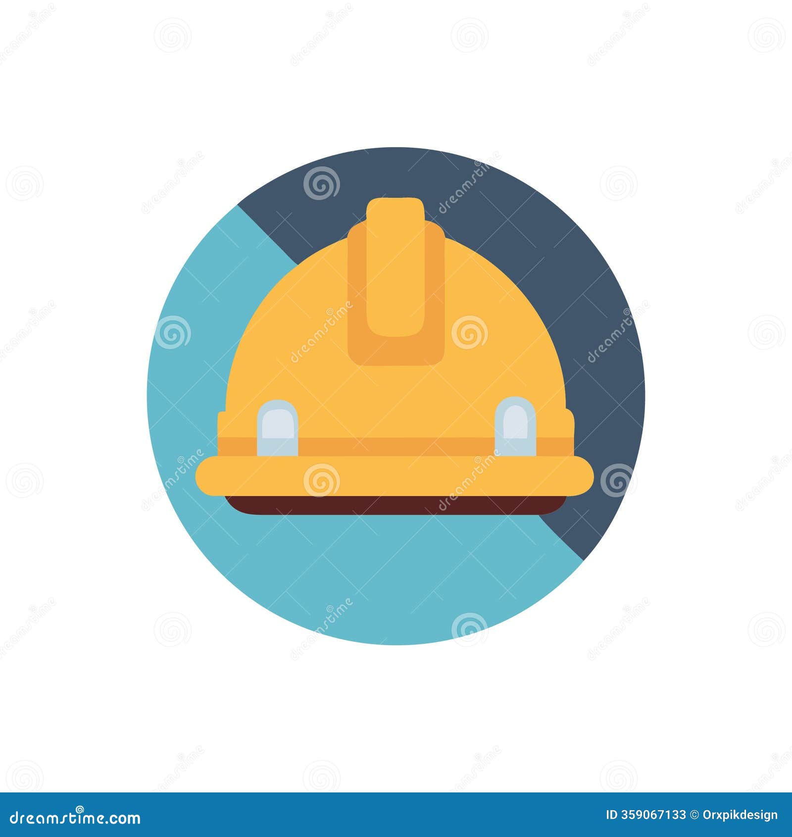 Worker Helmet Vector Illustartion Black Outline | CartoonDealer.com ...