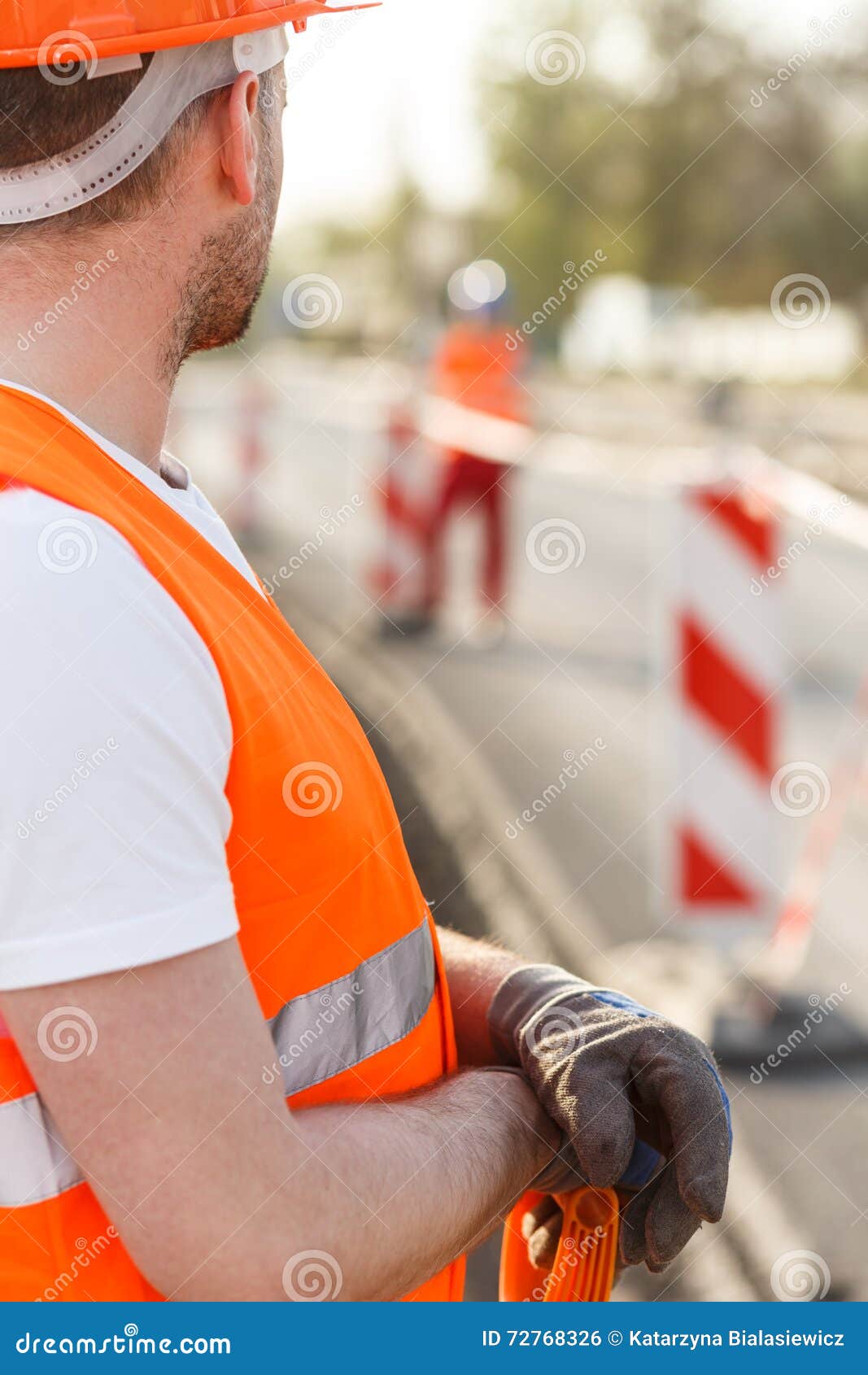 Construction Worker in High-visibility Clothes Stock Photo - Image of ...