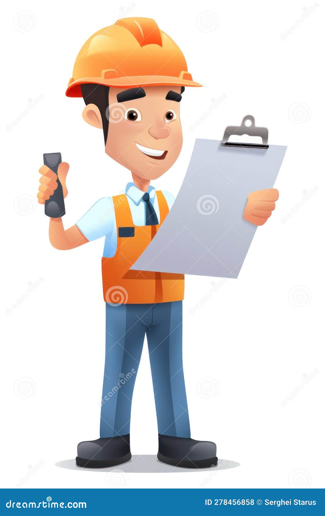 A Construction Worker Holding a Clipboard and a Clipboard. Generative ...