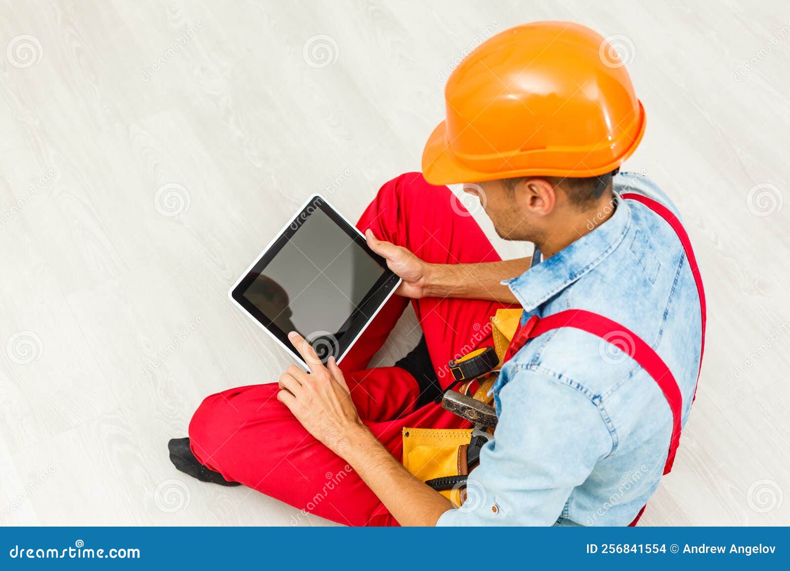 Construction Worker Holding Digital Tablet, Repair, Construction ...