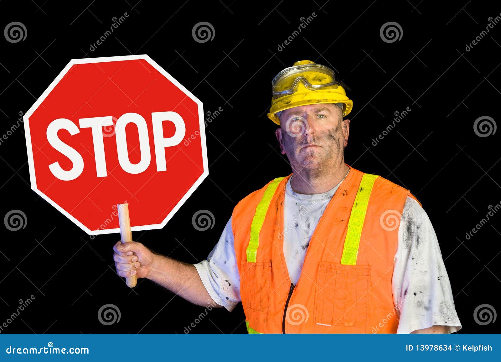 Construction Worker Holding Stop Sign Stock Photo - Image of head ... Construction Worker Holding Stop Sign Stock Photo - Image of head ...