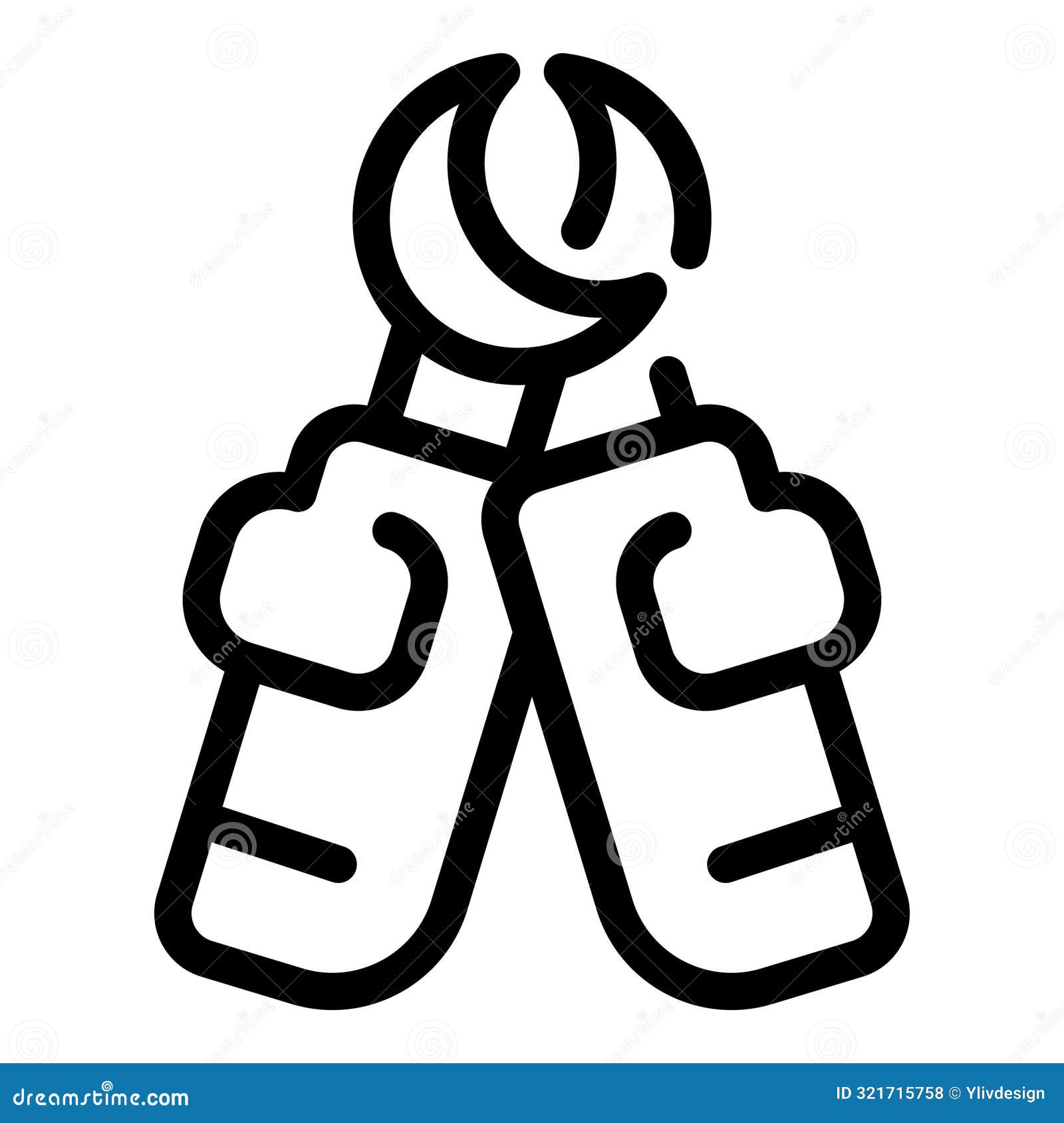 Construction Worker Holding Up Adjustable Wrench Making Crescent Shape ...