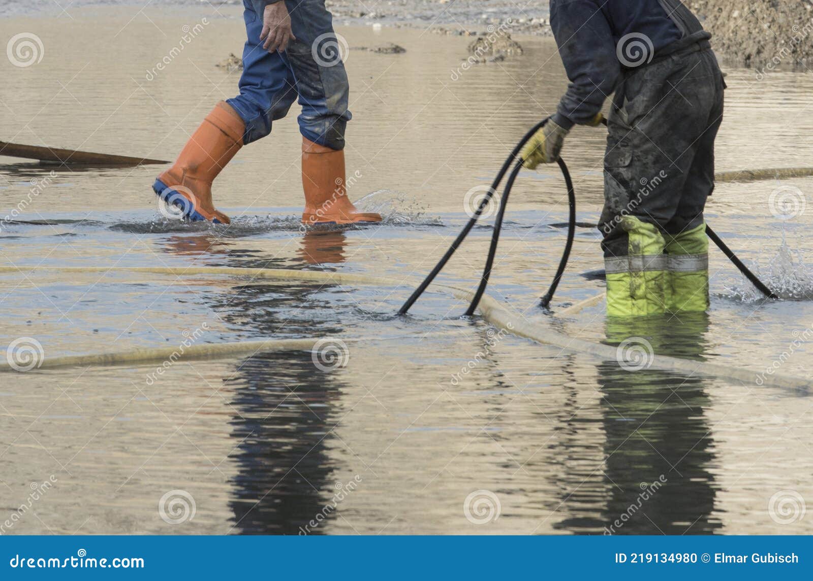 Construction Worker in Hydraulic Engineering Stock Photo - Image of ...